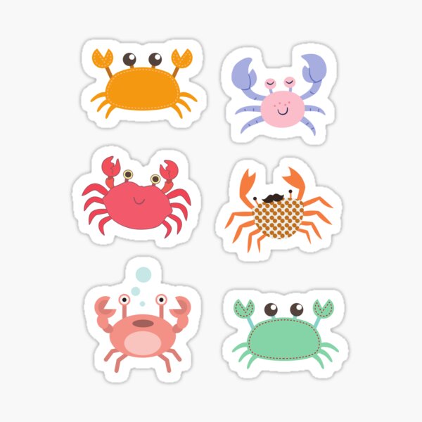 "Colorful Chic Animated Crabs Stickers" Sticker by 1959chapina | Redbubble