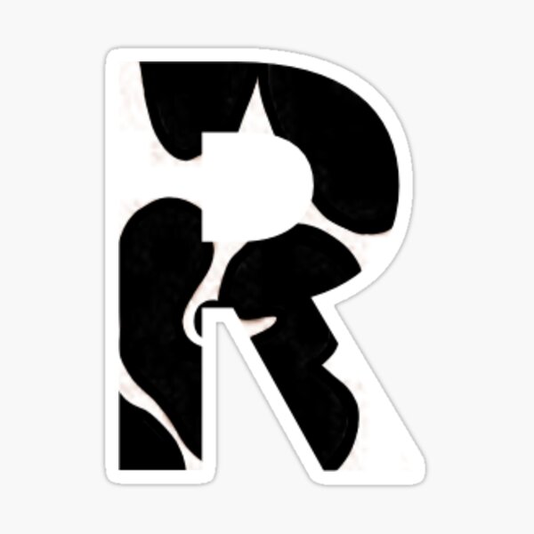 "Cow Letter "R"" Sticker by Laurenls1 | Redbubble