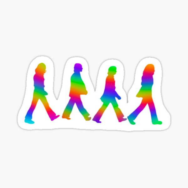 "Rainbow Beatles " Sticker for Sale by Wintergreenarts | Redbubble