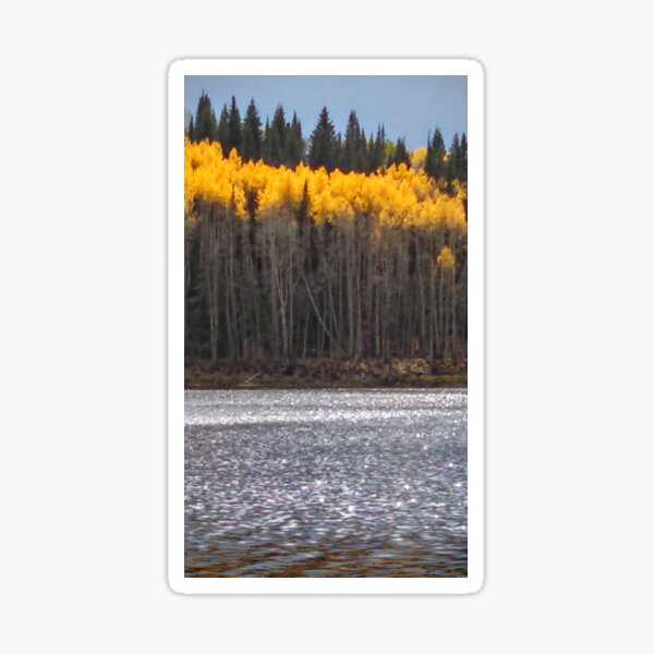 "Stacked Trees, Mountain Lake" Sticker for Sale by brusling | Redbubble