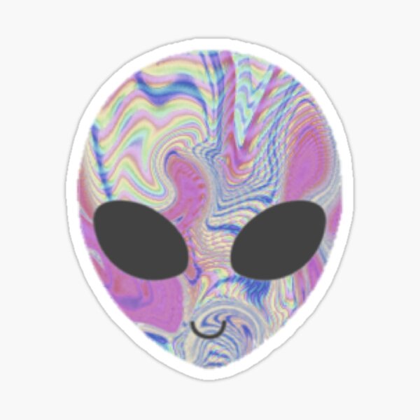 "Trippy Alien" Sticker by vshen | Redbubble