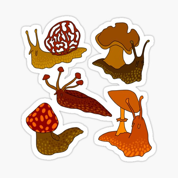 "Mushroom Slugs and Snails Third Version" Sticker for Sale by ...