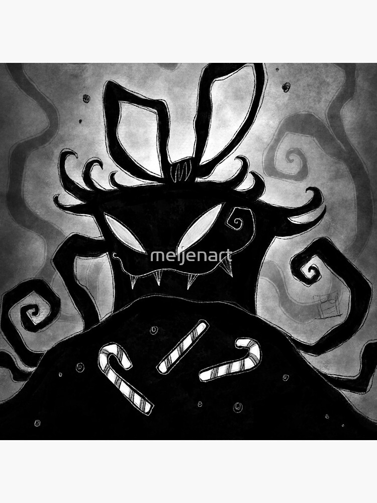 ""Cursed Gift" Creepy Christmas Present Monster" Throw Pillow for Sale ...