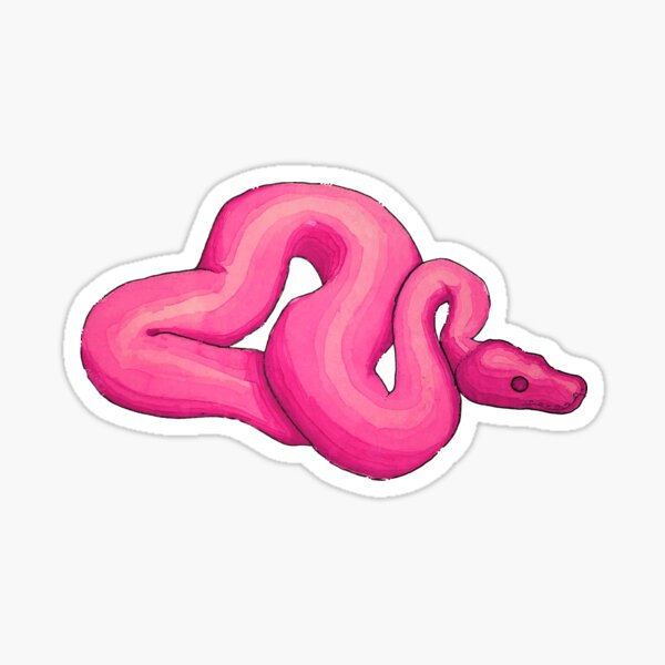 Pegatina «Pitón bola albina en rosa fuerte» de ellieerken18 | Redbubble