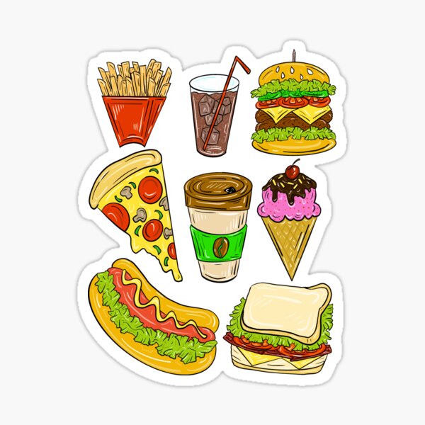 "Food Menu" Sticker for Sale by missmann | Redbubble