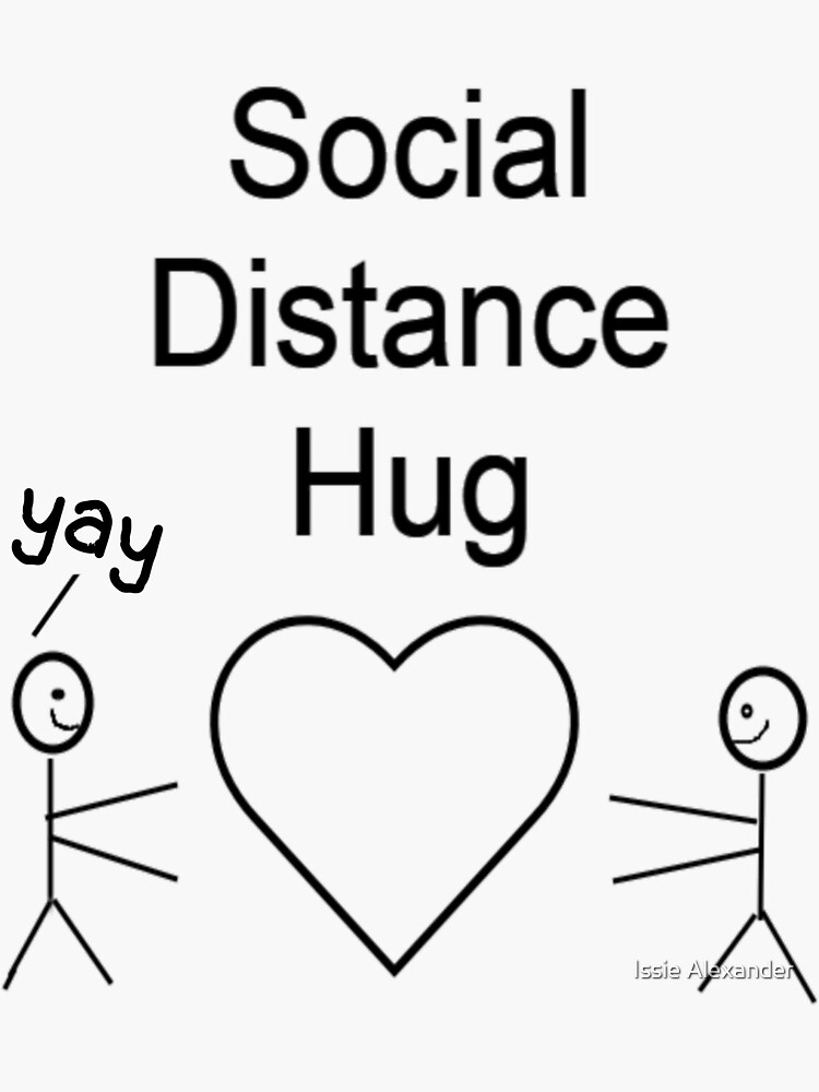 "Social Distance Hug. Odd Life Collection" Sticker by OddSpace | Redbubble