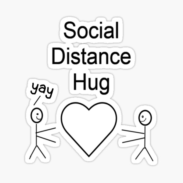 "Social Distance Hug. Odd Life Collection" Sticker by OddSpace | Redbubble