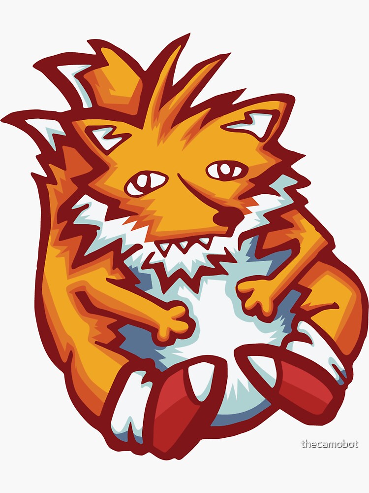 "Two Tailed Fox" Sticker by thecamobot | Redbubble
