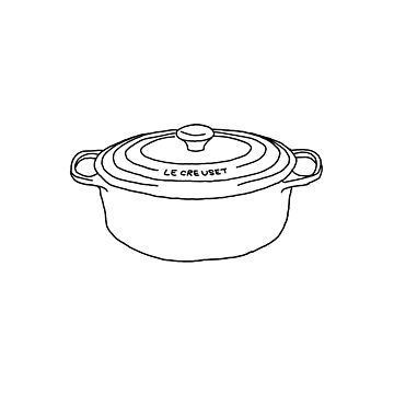 "le creuset dutch oven sticker" Sticker for Sale by 1985-designs ...
