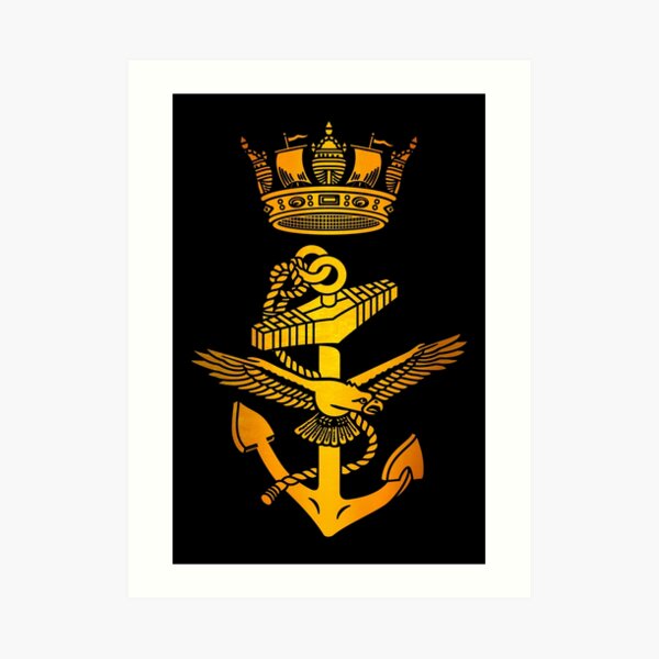 "ROYAL CANADIAN NAVY RCN ANCHOR (DISTRESSED GOLD) CANADA" Art Print for ...