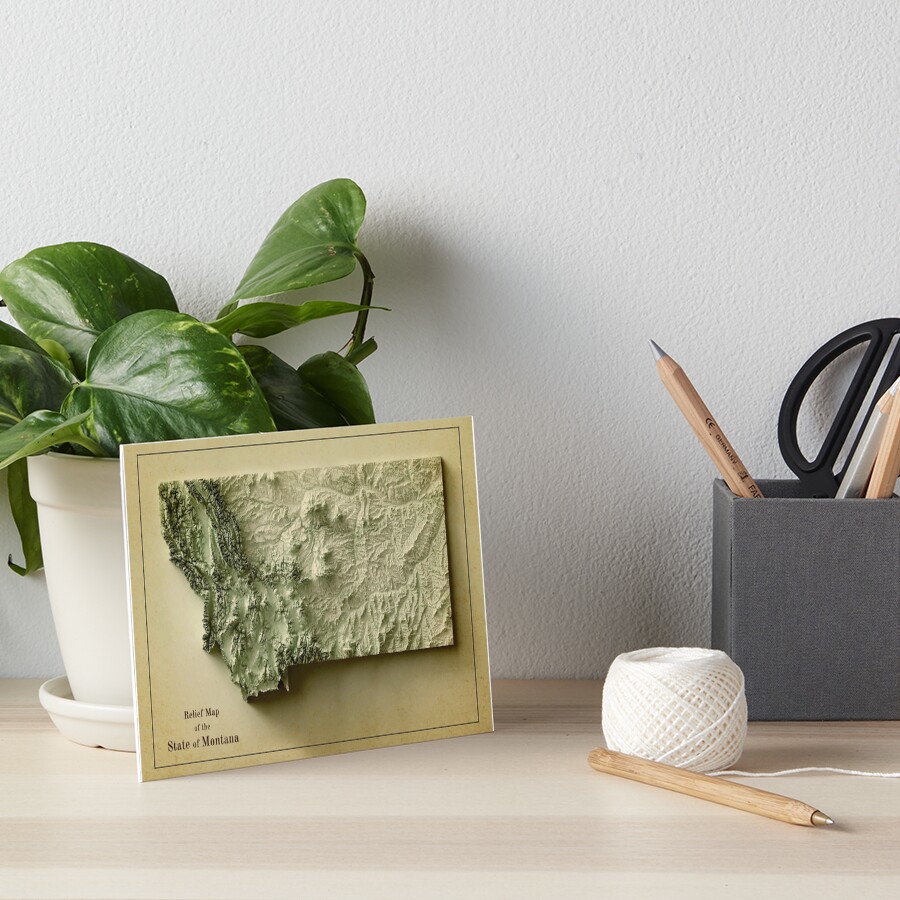 "Montana Relief Map 3D digitally-rendered" Poster for Sale by ThinkAboutMaps | Redbubble
