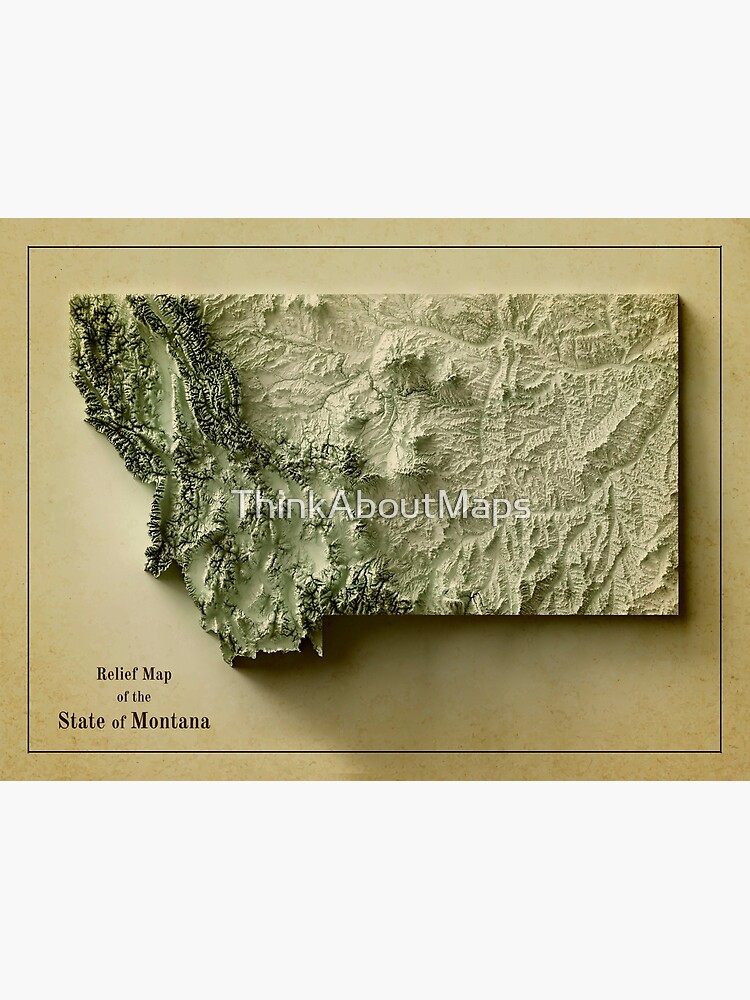 "Montana Relief Map 3D digitally-rendered" Poster for Sale by ...