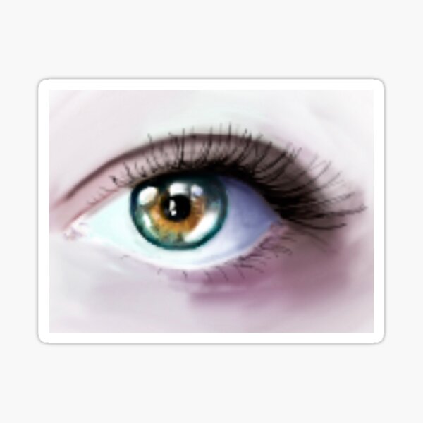 "Turquoise-and-gold eye drawing" Sticker for Sale by Gryffindor-Girl ...