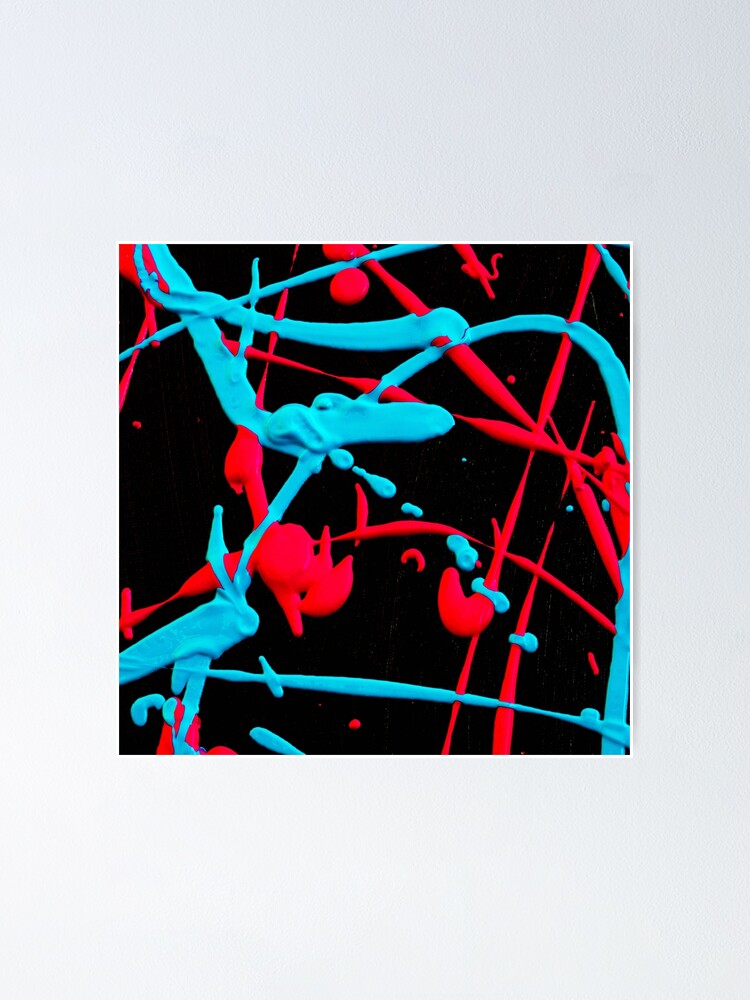 "Abstract blue and red drip paint" Poster for Sale by jkulling | Redbubble