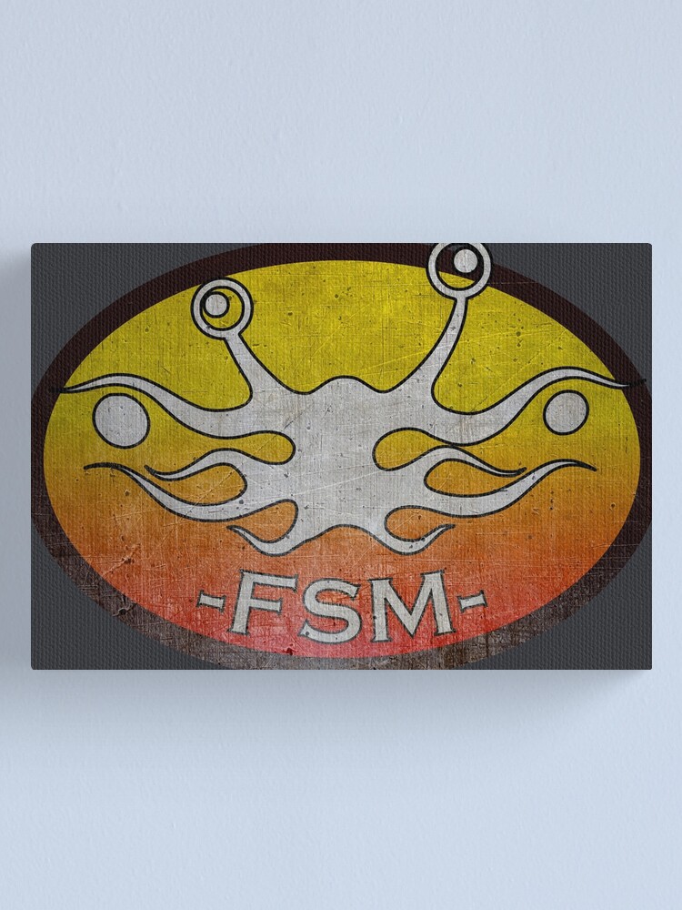 "Flying Spaghetti Monster logo - Vliegend Spaghettimonster logo" Canvas ...