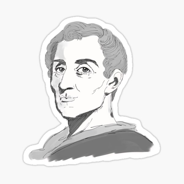 "Montesquieu portrait illustration" Sticker for Sale by KennyLucky ...