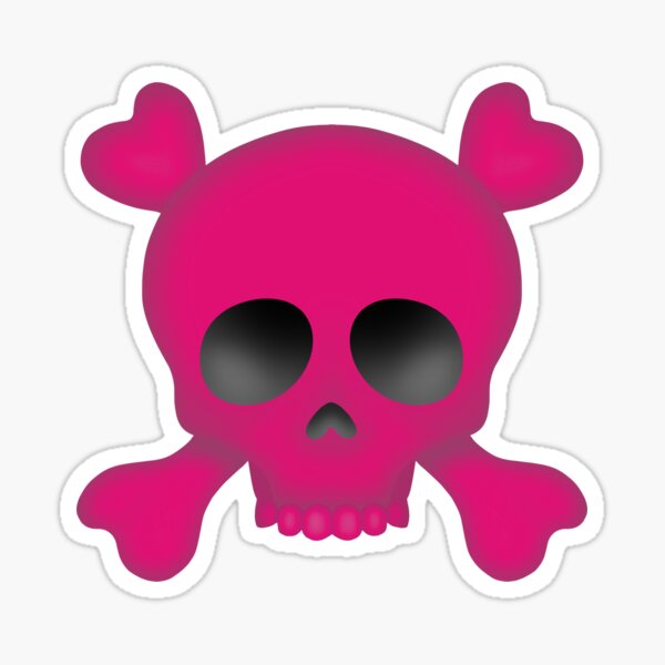 "Hot pink skull" Sticker by ccpups | Redbubble