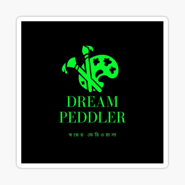 "dream peddler logo design" Sticker by SibamDas | Redbubble