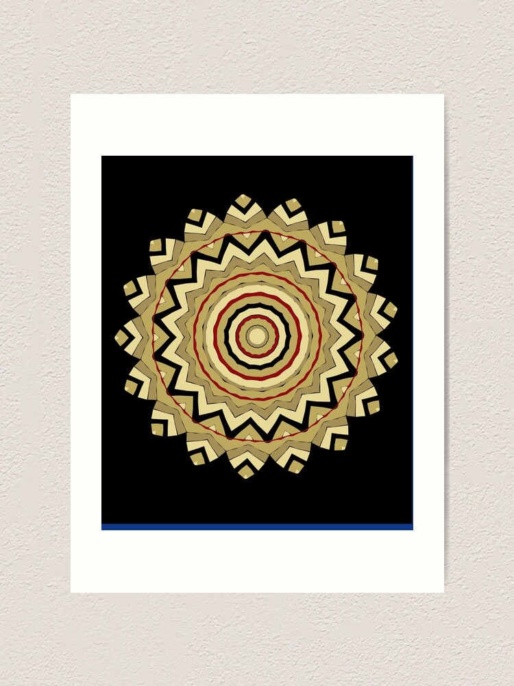 "Tan and Black Mandala Print" Art Print by ModkMerch | Redbubble