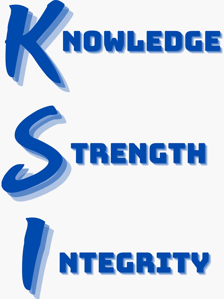 "Knowledge Strength Integrity KSI Blue" Sticker by Prince-Designs | Redbubble