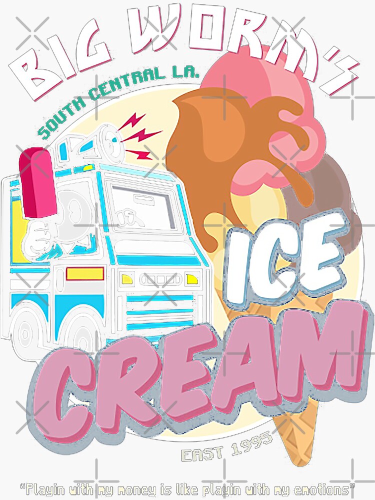 "Big Worm's Ice Cream " Sticker for Sale by emmawert | Redbubble