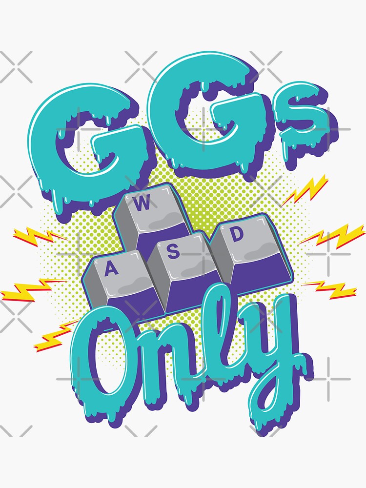 "Video Games PC Gamer WASD Gaming GGs Only" Sticker for Sale by hypemod ...
