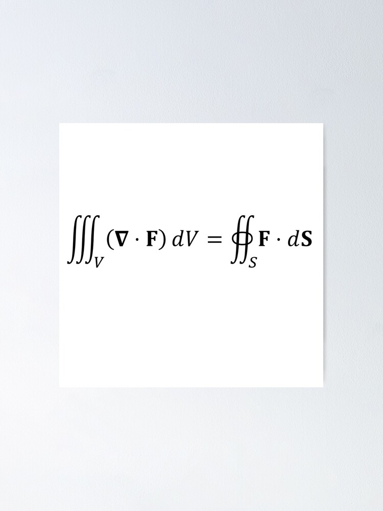 Divergence Theorem Equation Differential Calculus And Math Poster
