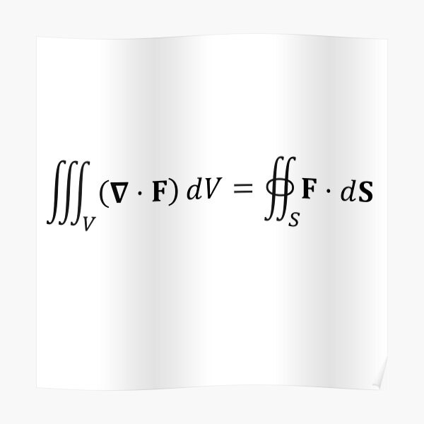 Divergence Theorem Equation Differential Calculus And Math Poster