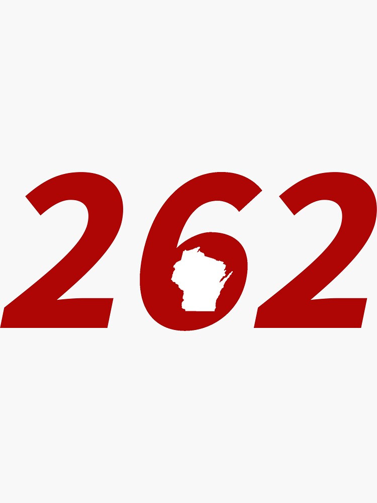 "The 262 Area Code in Wisconsin" Sticker for Sale by mbubbablume ...