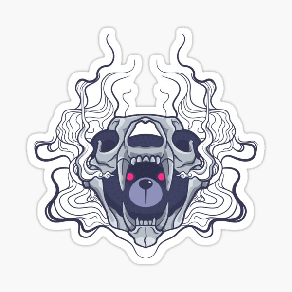 "Skull teddy bear" Sticker for Sale by Orika | Redbubble