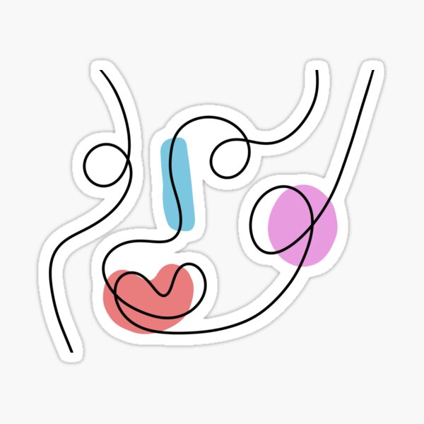 "Lippy Linda Line Art" Sticker by MargeLever | Redbubble