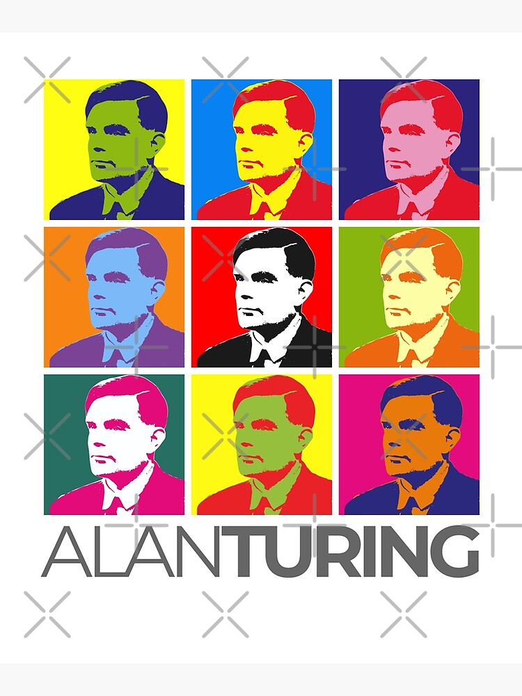 "Alan Turing pop-art portrait poster" Mounted Print for Sale by ...