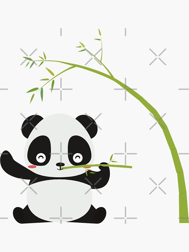 "adorable panda baby eating bamboo cute animal wildlife bear" Sticker ...