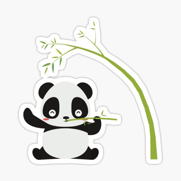 "adorable panda baby eating bamboo cute animal wildlife bear" Sticker ...