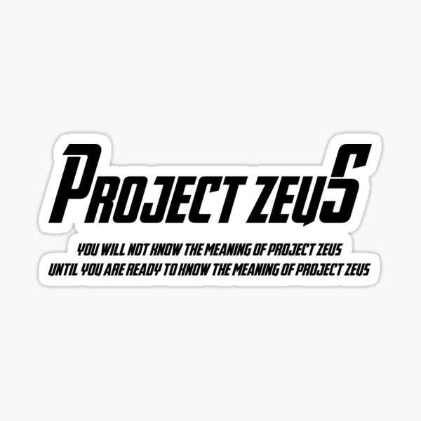 "Project Zeus meaning" Sticker for Sale by FlyNebula | Redbubble