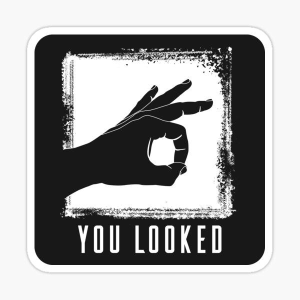 "You looked (Circle) game" Sticker for Sale by LuckyLaugh | Redbubble