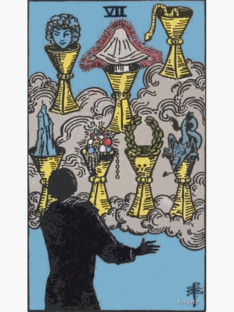 Pegatina «(Alta calidad) Siete de Copas Rider Waite Tarot Card» de ...