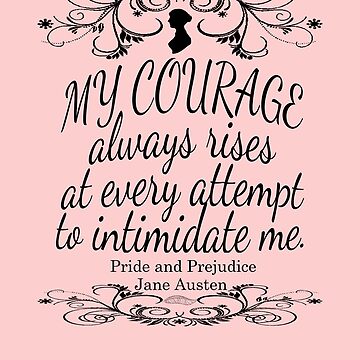 "Jane Austen My Courage Always Rises Quote Book Club Literary Gift ...