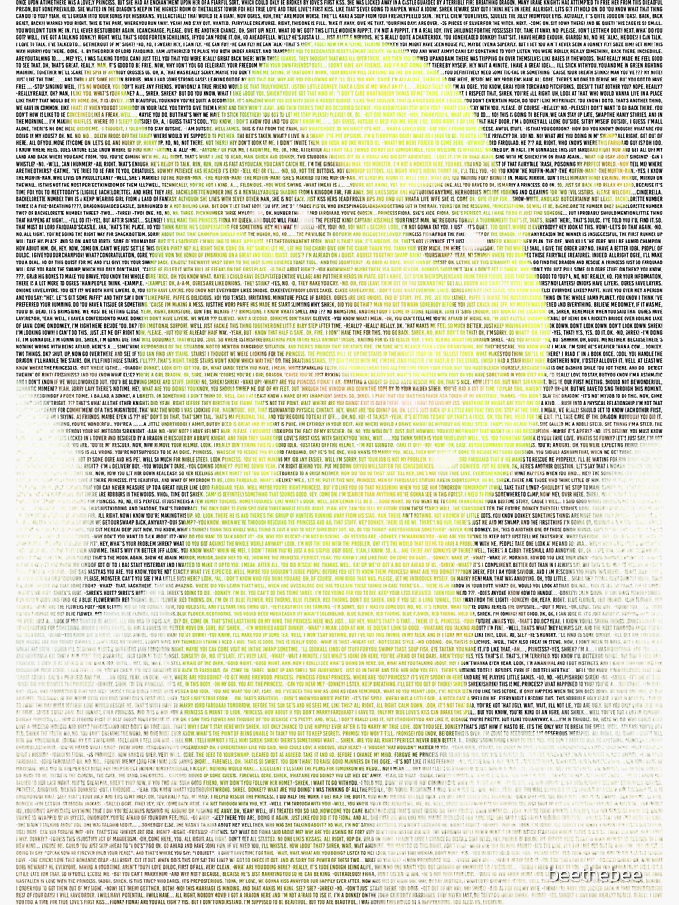 "(entire) shrek (script) featuring shrek" Sticker for Sale by beethebee ...