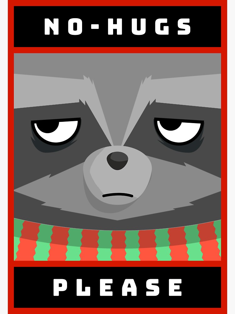 "NO-HUGS PLEASE" Sticker for Sale by unikologo | Redbubble