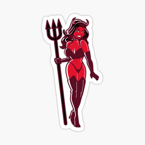 "Sexy evil women devil demon with big titts" Sticker for Sale by born2b | Redbubble