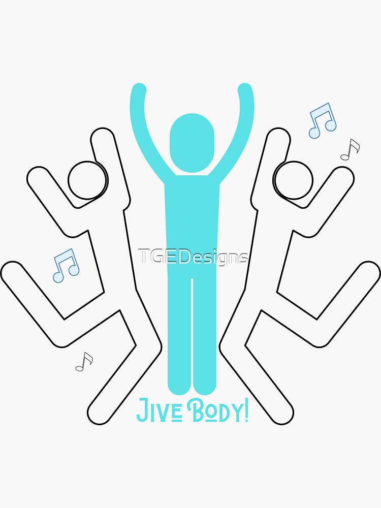 "Jive Body! Dancing stick men" Sticker for Sale by TGEDesigns | Redbubble