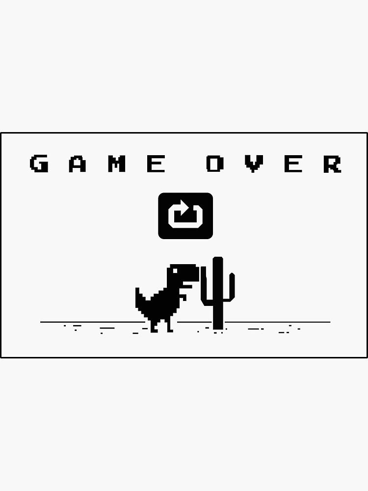 "Dinosaur Game Over" Sticker for Sale by nikkobonz | Redbubble