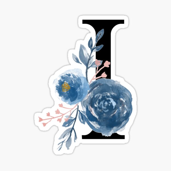 "Monogram Floral Watercolor Letter I" Sticker for Sale by owliedesign ...