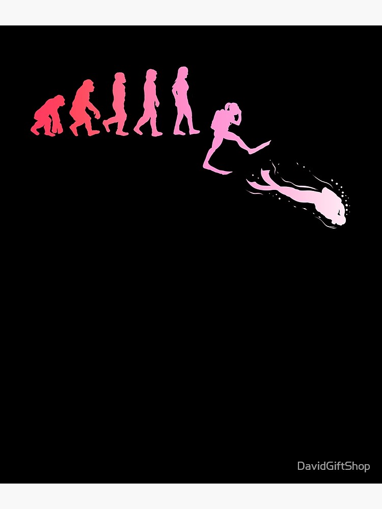 "Scuba Diver Girl Underwater Scuba Diving Evolution" Poster for Sale by ...