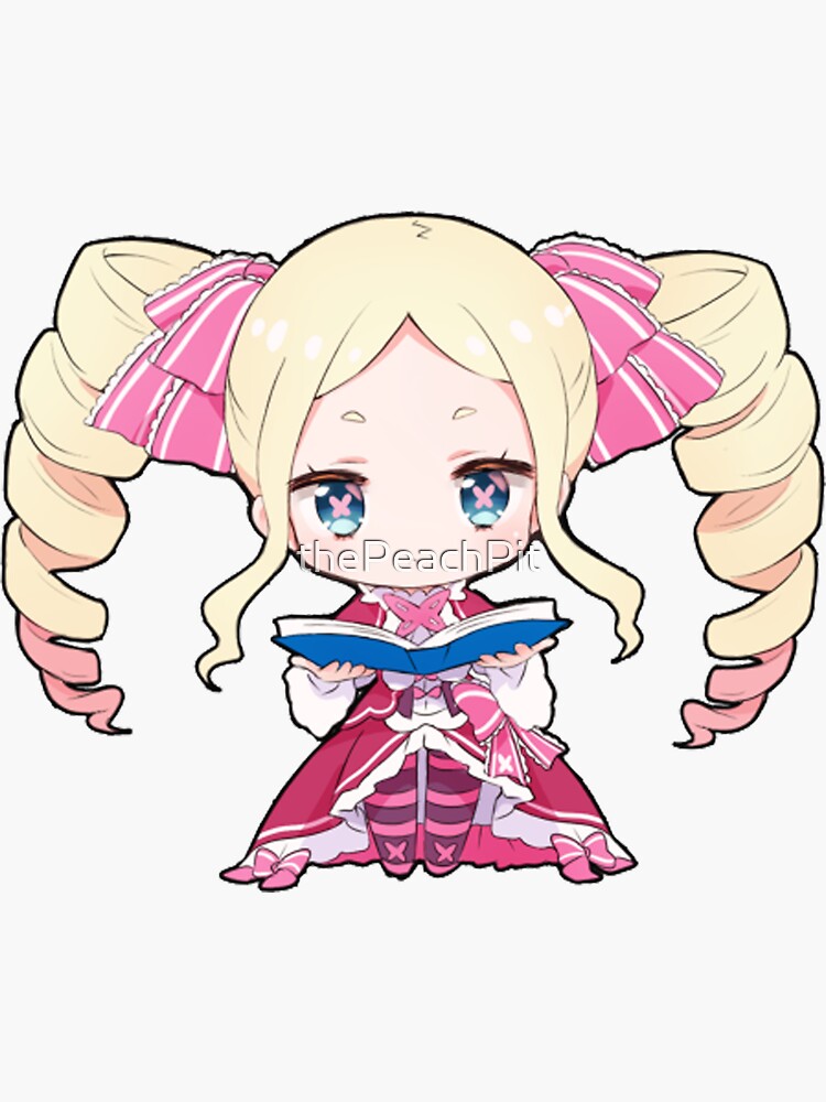 Pegatina «Re: Zero Beatrice Chibi (lectura)» de thePeachPit | Redbubble