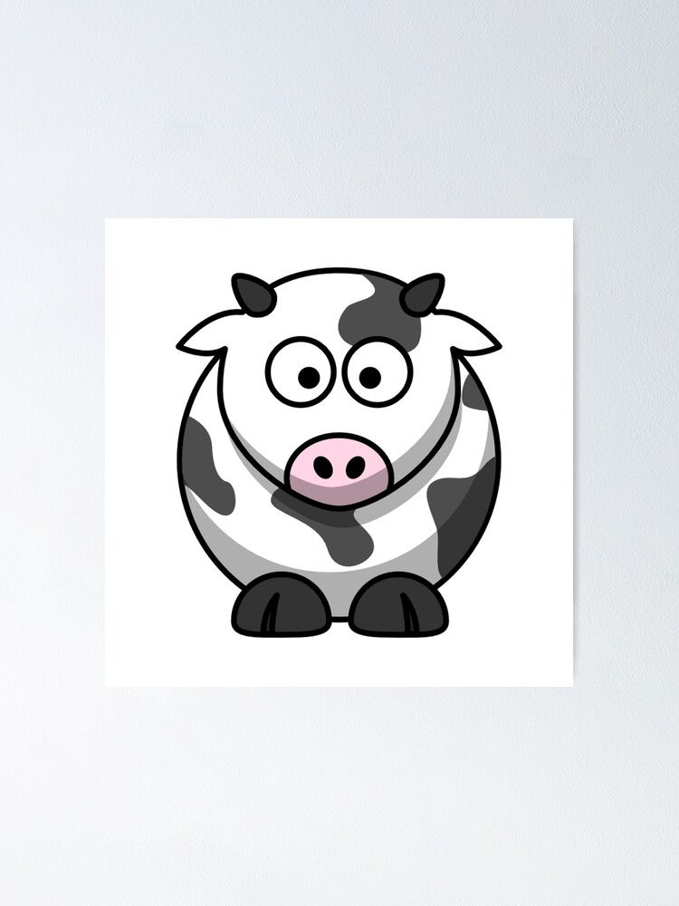 "Cartoon Cow" Poster by TheBestStore | Redbubble