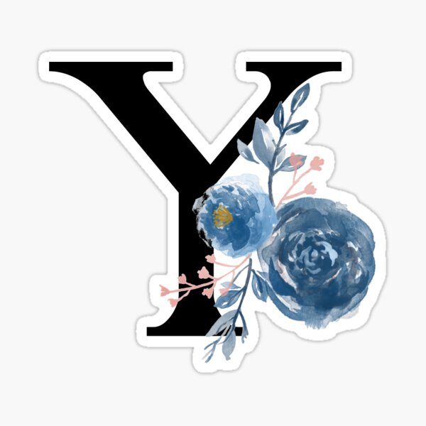 "Monogram Floral Watercolor Letter Y" Sticker for Sale by owliedesign ...