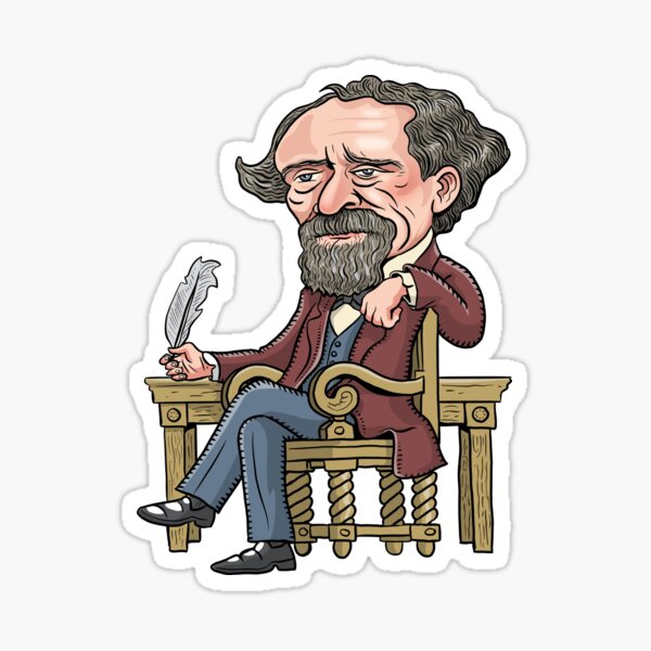 Sticker « Charles Dickens », par MacKaycartoons | Redbubble