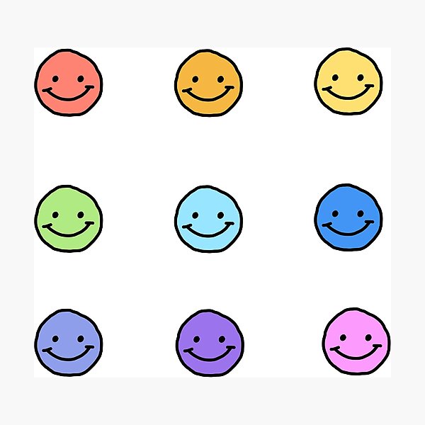 "rainbow smiley face sticker pack" Photographic Print by feckbrand ...